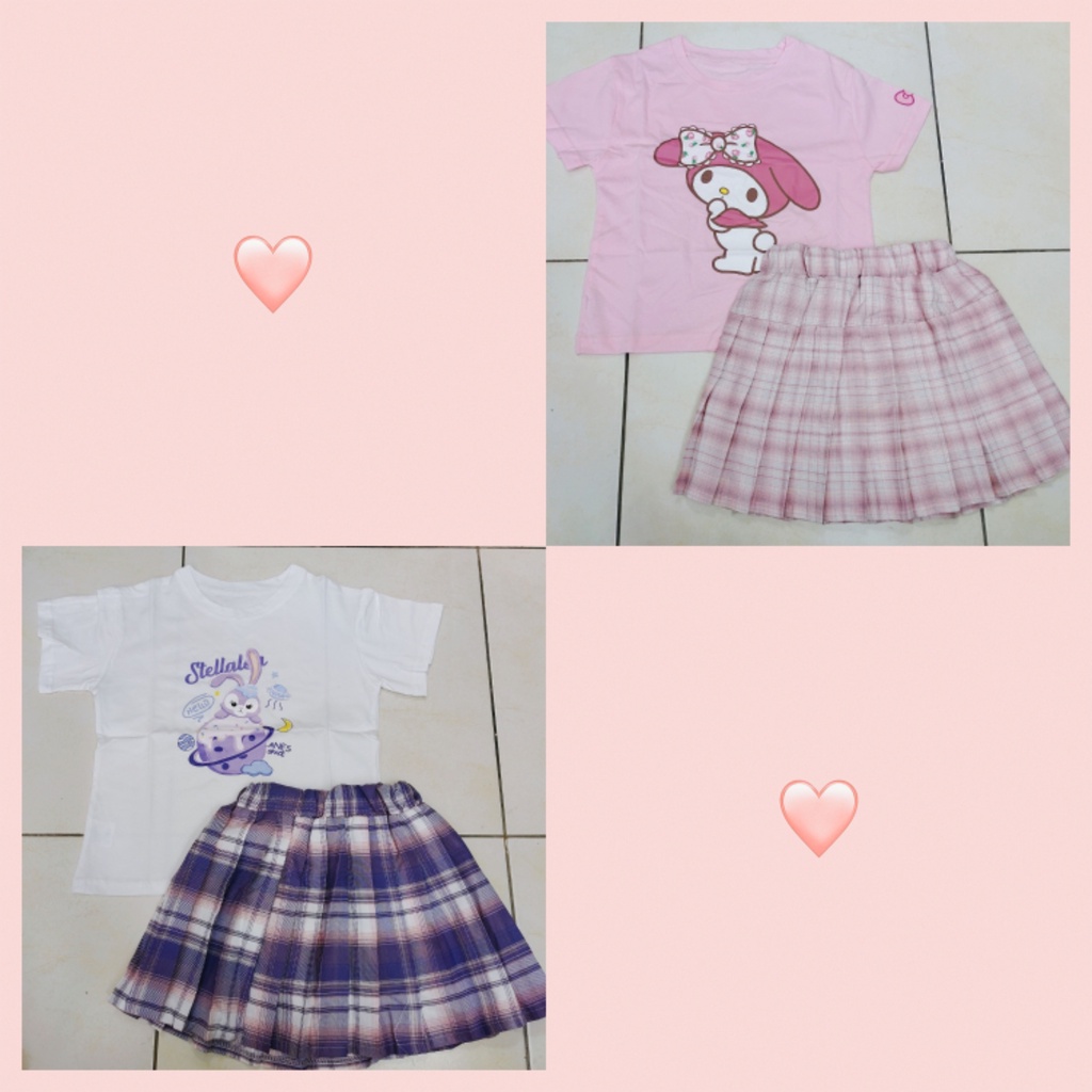 Melody Stella Lou JK style top and plaids skirt suits set uniform ...
