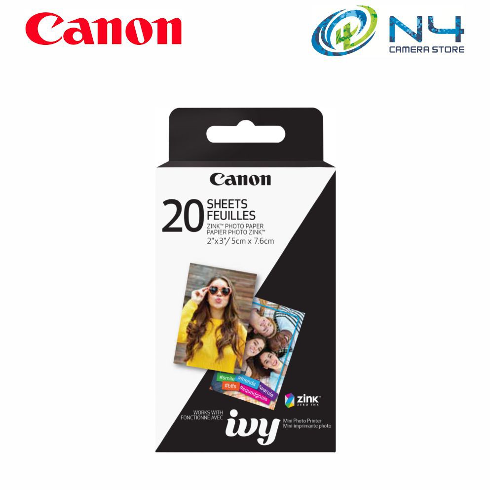 Canon Zink Photo Paper Pack for Mini Photo Printer PV-123 (20 Sheets ...