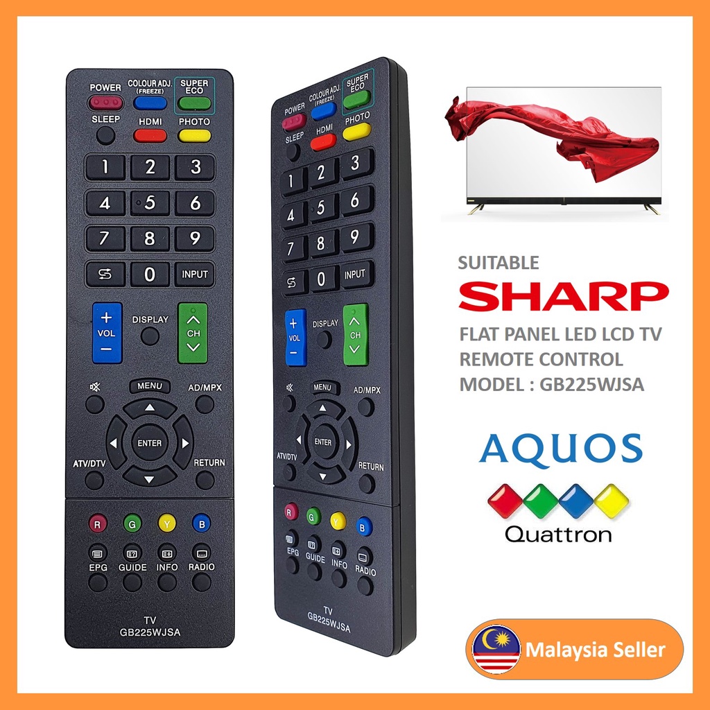 Compatible For Sharp GB225WJSA Led Lcd Flat Penal Aquos Tv Remote Control | Shopee Malaysia