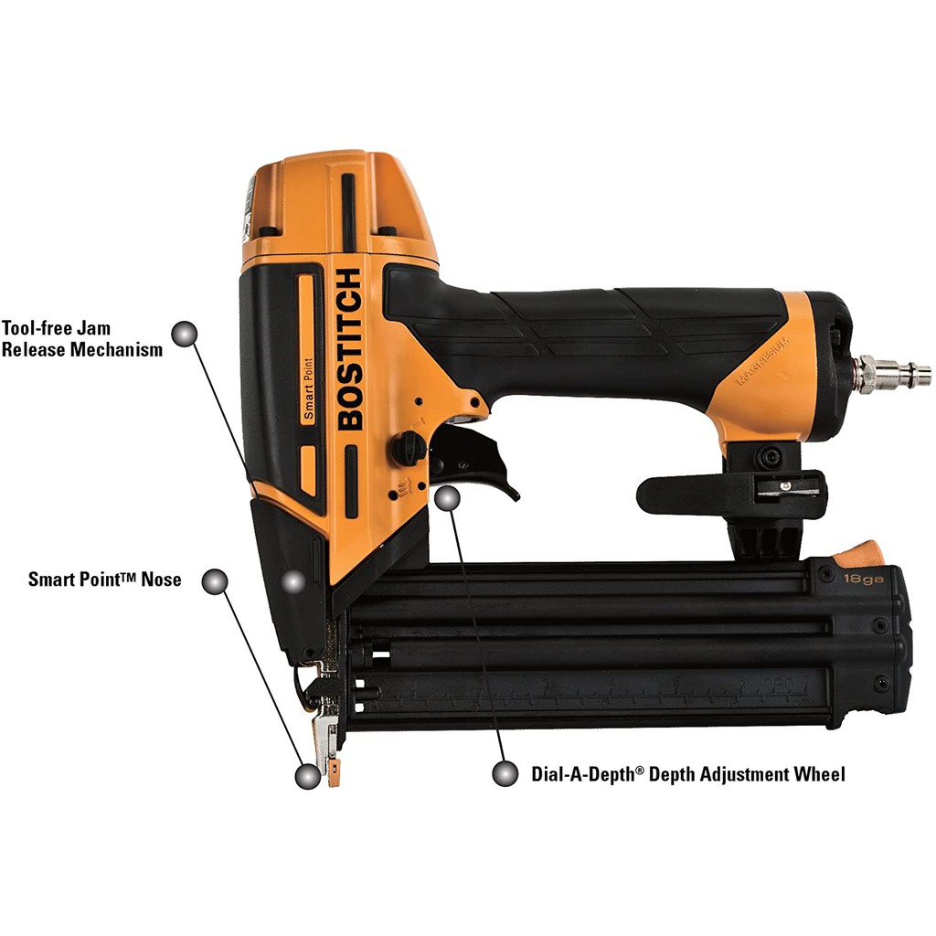BOSTITCH Nail Gun, Brad Nailer, Smart Point, 18GA (BTFP12233) | Shopee ...