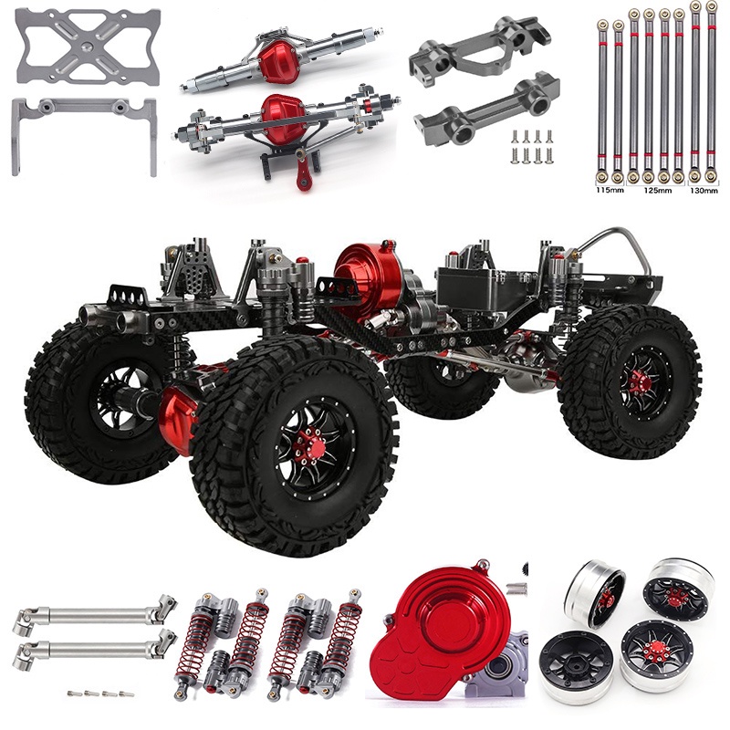 1/10 RC Crawler Metal Chassis Kit 313mm 12.3" Wheelbase with Metal Transmission Aluminium Axle ...