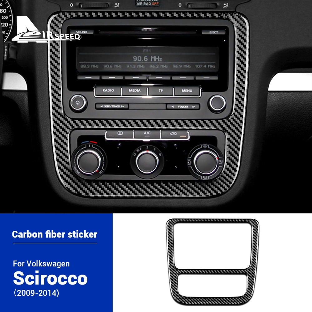 Carbon Fiber Central Control CD AC Panel Outlet Sticker for Volkswagen ...