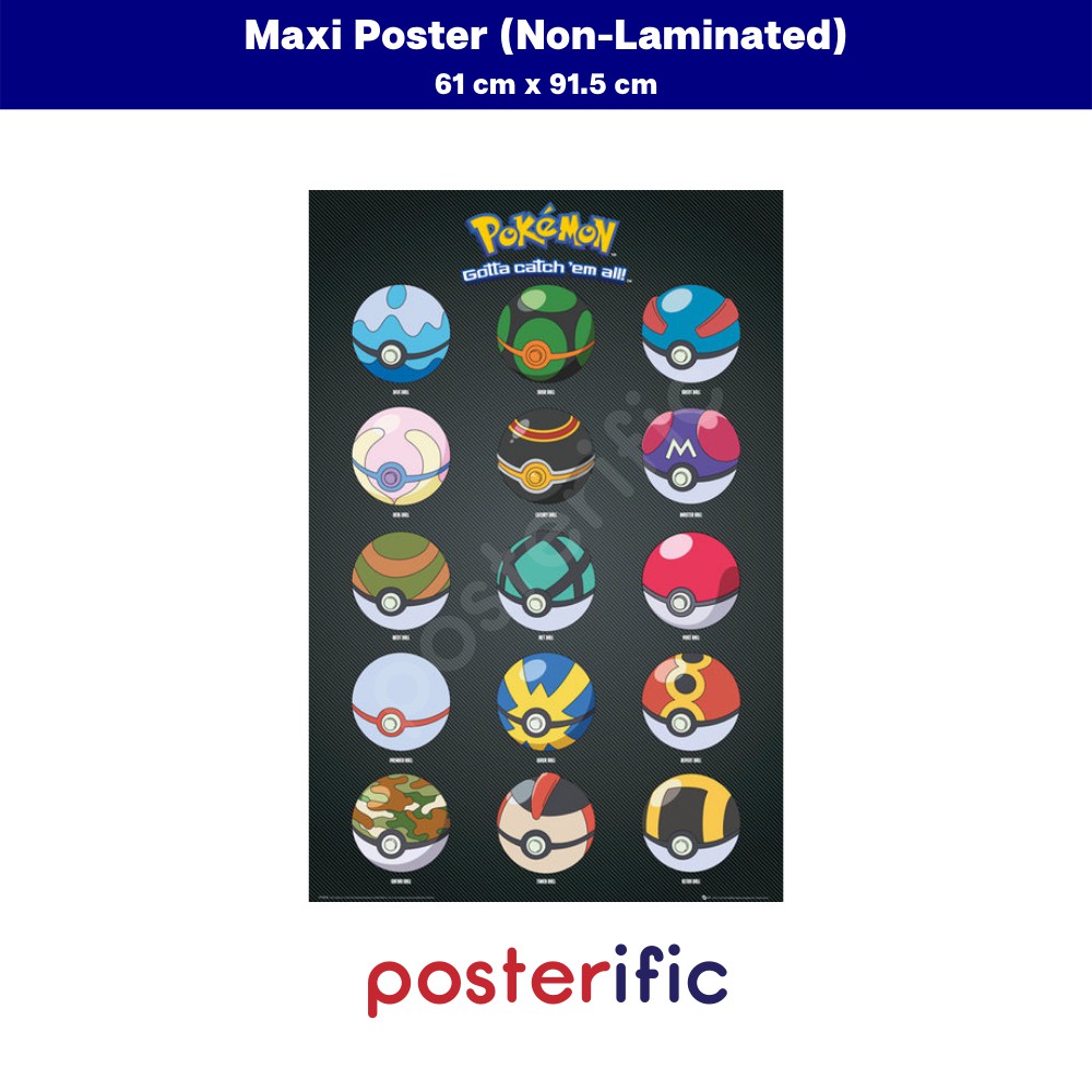 Pokemon (Pokeballs) - Poster (61 cm X 91.5 cm) | Shopee Malaysia