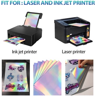 A4 20 Holographic Printable Vinyl Sticker Paper Rainbow Vinyl ...