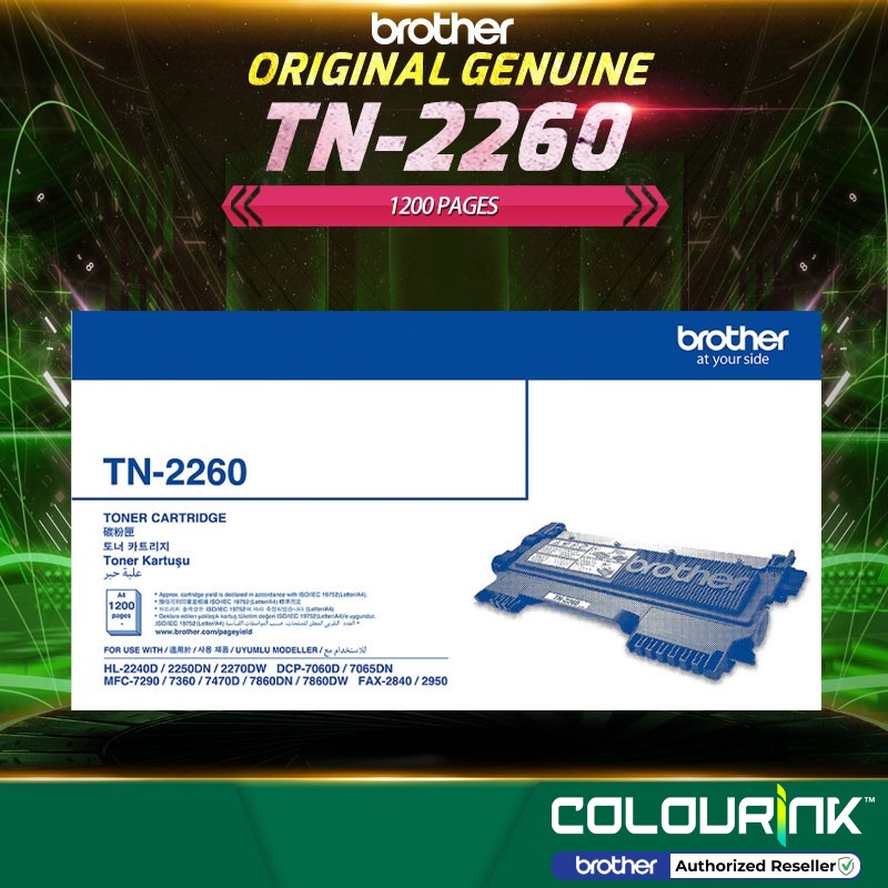 Brother Original TN-2260 1.2k Toner HL-2240 HL-2250 HL-2270 DCP-7060 ...