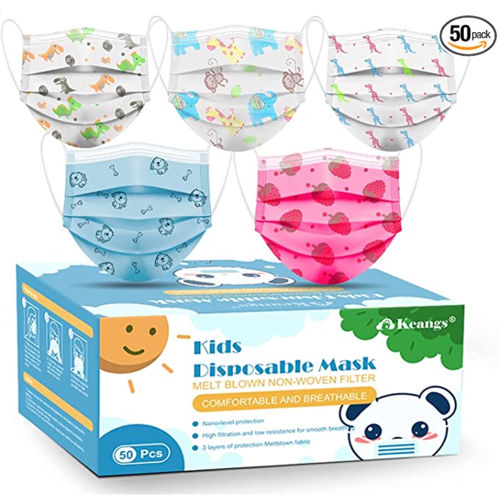 50pcs Disposable Kids Face Mask 3-Ply Cartoon Masks for Kids Mask ...