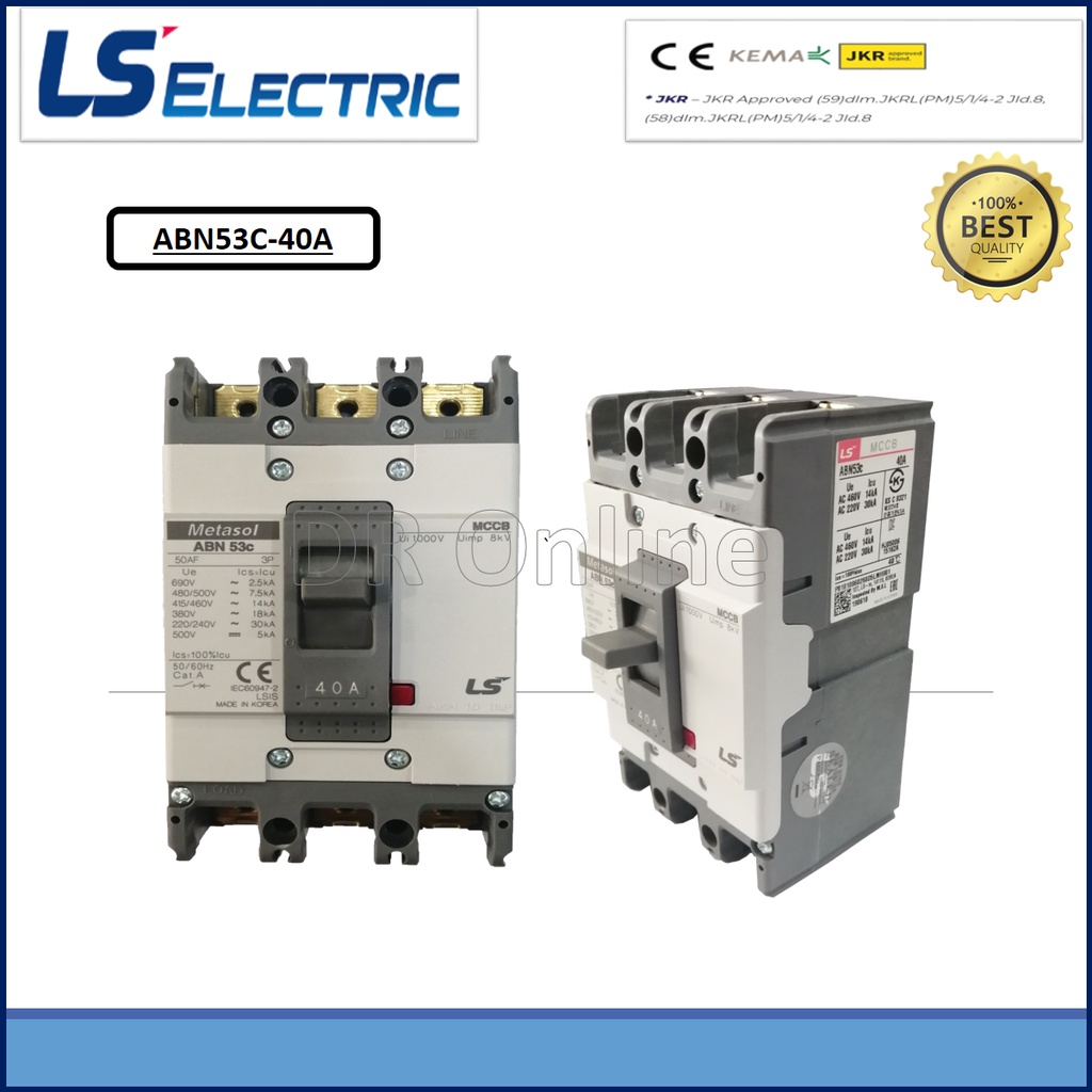 LS (METASOL) MOLDED CASE CIRCUIT BREAKER MCCB, 3 POLE ~ 14KA ~ 15A - 40A, (ABN53c) | Shopee Malaysia