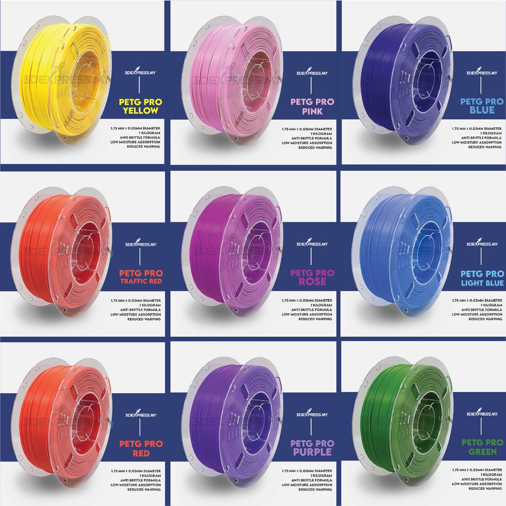 PETG PRO 3D FILAMENT (1KG) - Basic Series (Solid Color) | Shopee Malaysia