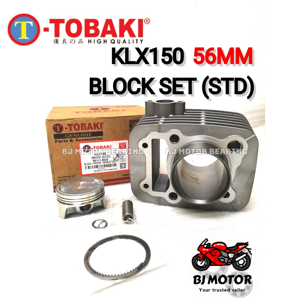 TOBAKI KLX150 58MM(STD) Block Set /Block,Piston,Ring(Kit Set) 100% ...
