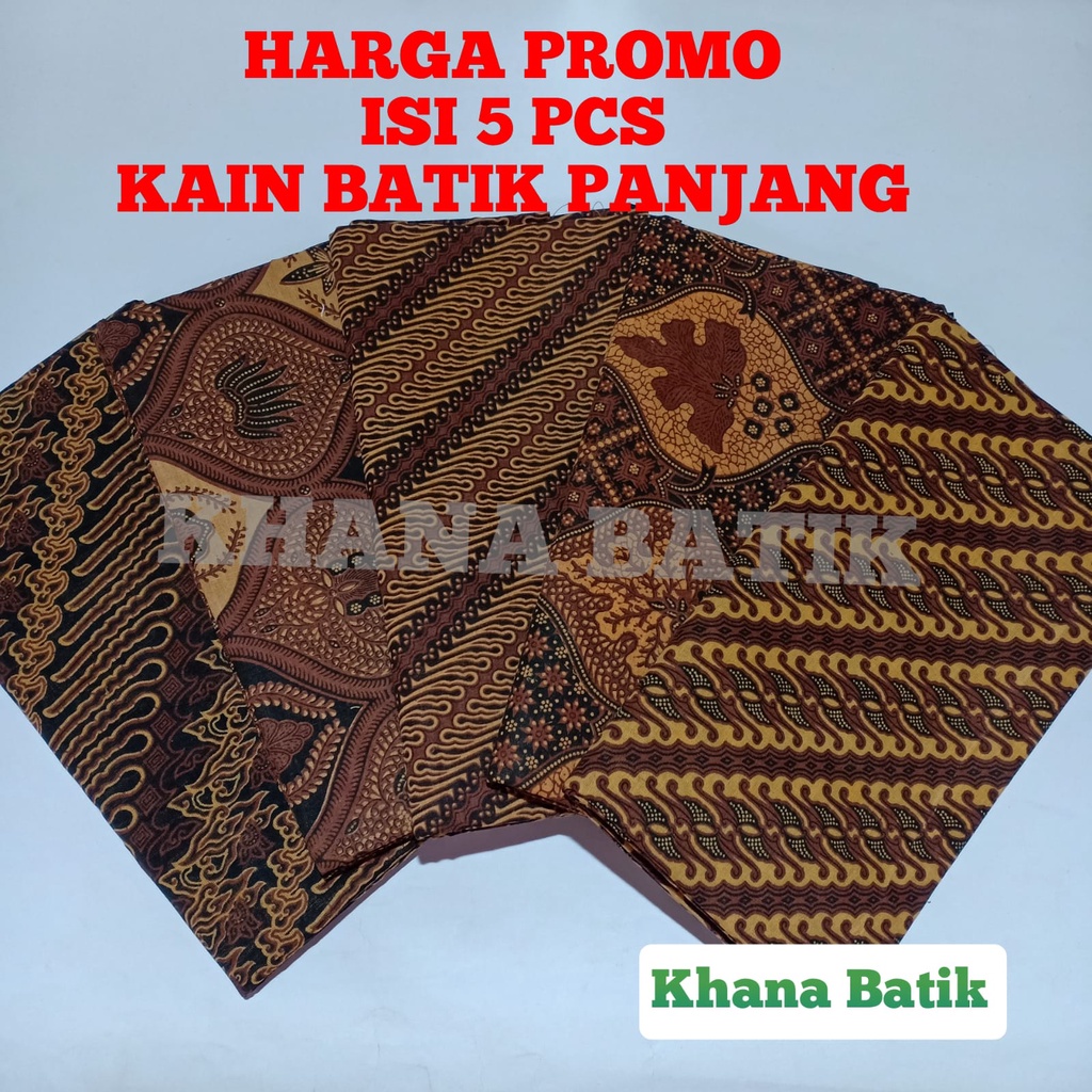 Saving PACKAGE OF 5 PCS BROWN LONG BATIK FABRIC / JARIK FABRIC ...
