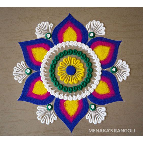 Diwali Rangoli Dark Powder Colours For Hindu Festival 10Colours In Pack ...