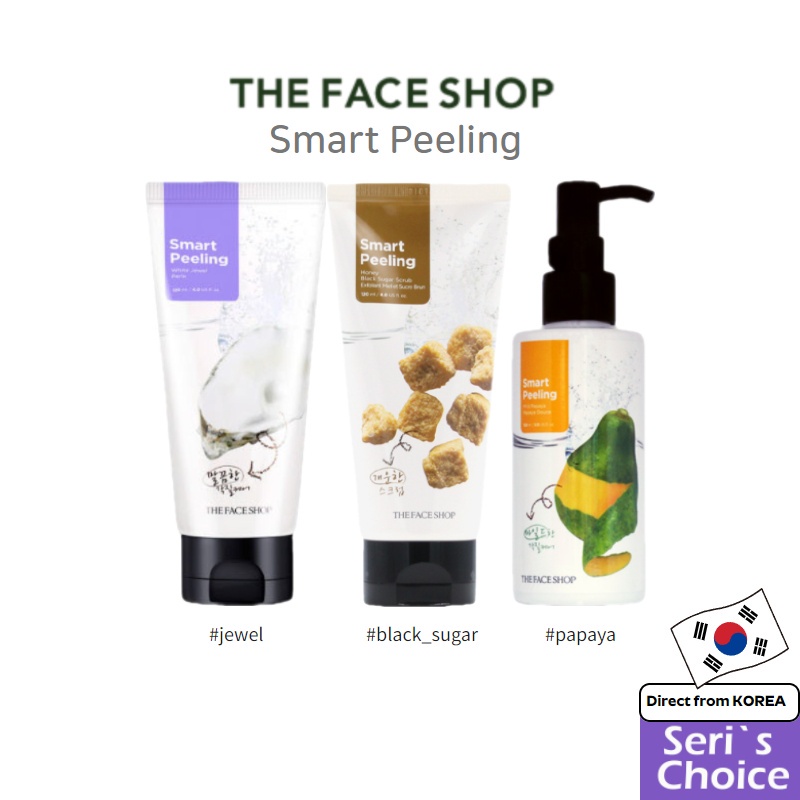 [The Face Shop] Smart Peeling 3 Types (White Jewel Pearl / Black Sugar / Papaya) 120ml /150ml ...