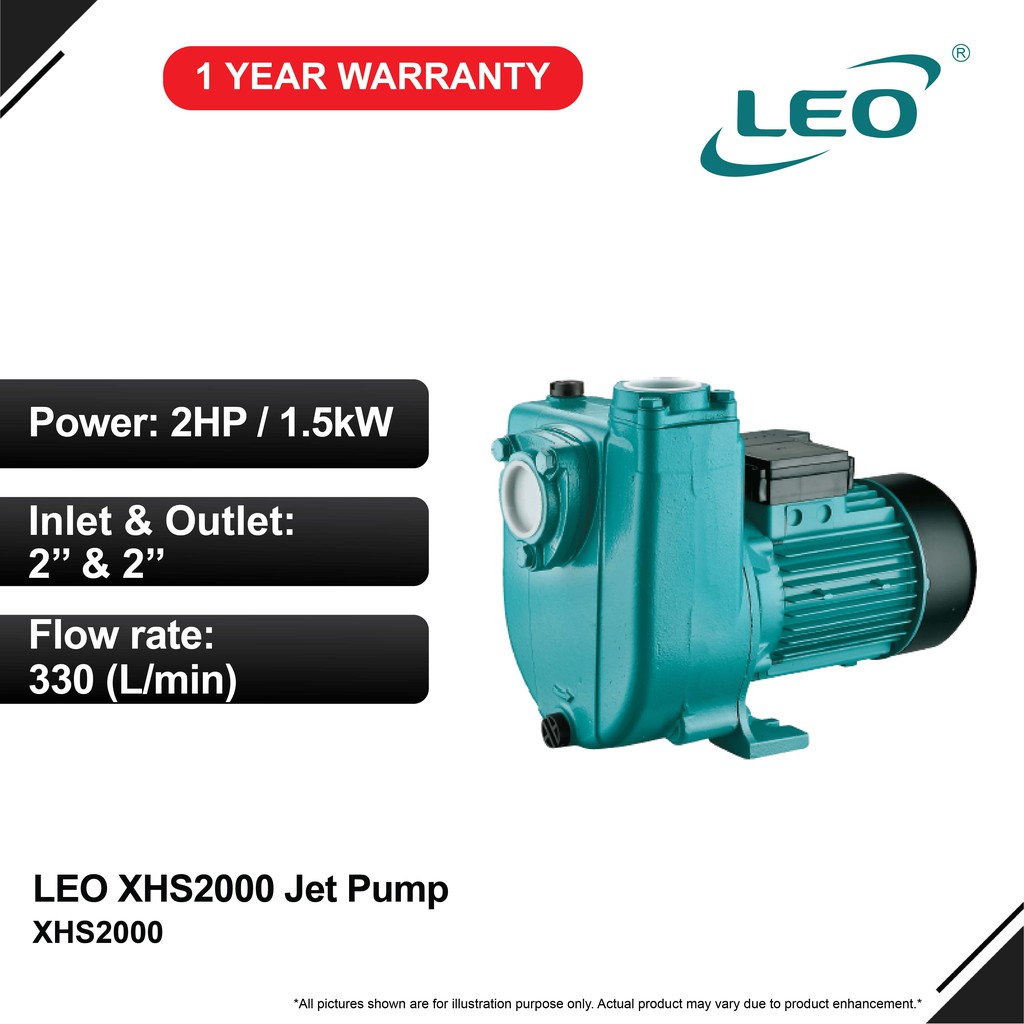 LEO XHS2000 JET PUMP Pam Air Kolam Sungai Perigi 水泵 [3 phase] (1.5kW ...