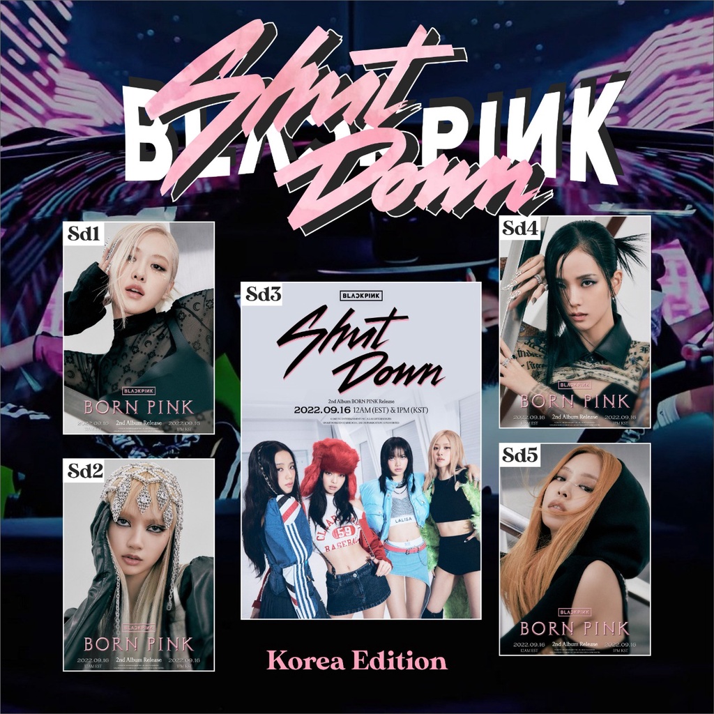 Blackpink Shut Down Poster | Kpop Poster | Blackpink Jisoo Jennie Lisa ...