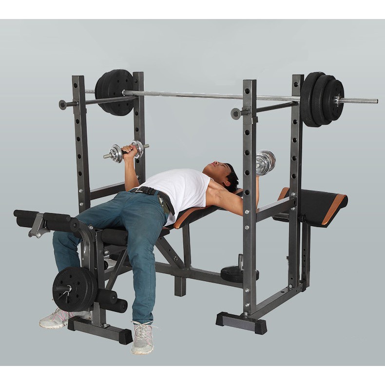 ADSports AD1006B Security Weightlifting Bed Multifunctional Squat Rack ...