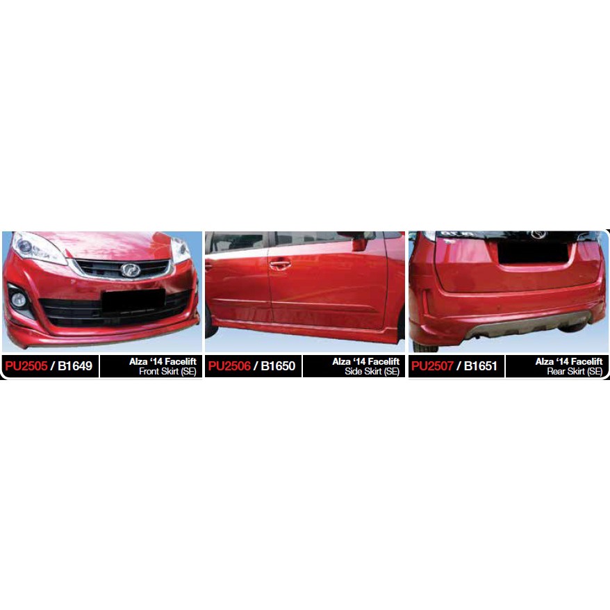Perodua alza SE bodykit body kit front side rear skirt lip 2014 2015 ...