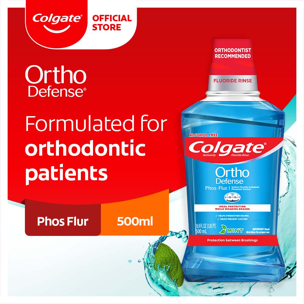 Colgate Phos-Flur OrthoDefense Cool Mint Professional Mouthwash (500ml ...