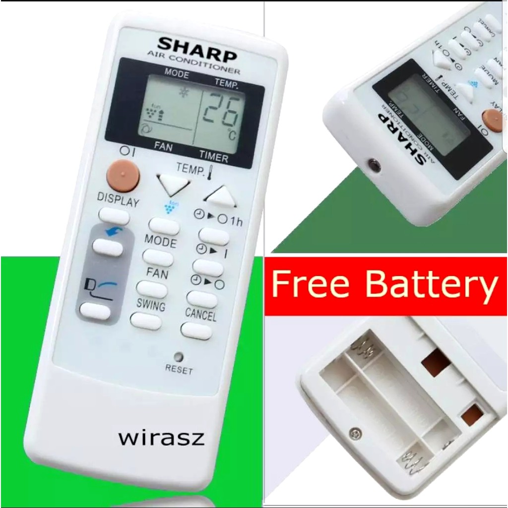 Sharp Air Cond Remote Control Replacement Ion Aircon Spare Part FREE ...