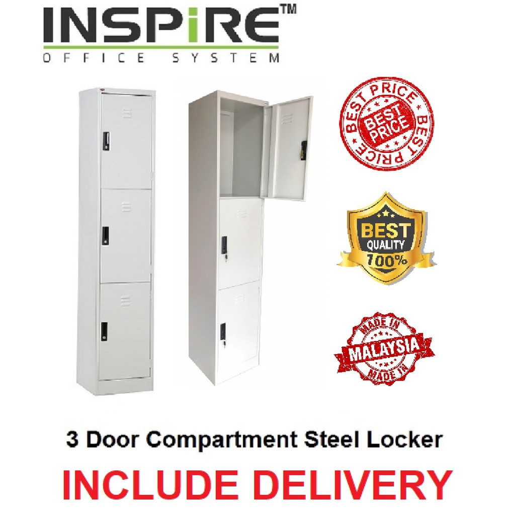 3 Door Compartment Steel Locker | Shopee Malaysia