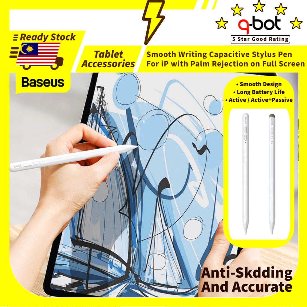 Baseus Original Smooth Writing Capacitive Stylus Pen / Pencil with Palm ...