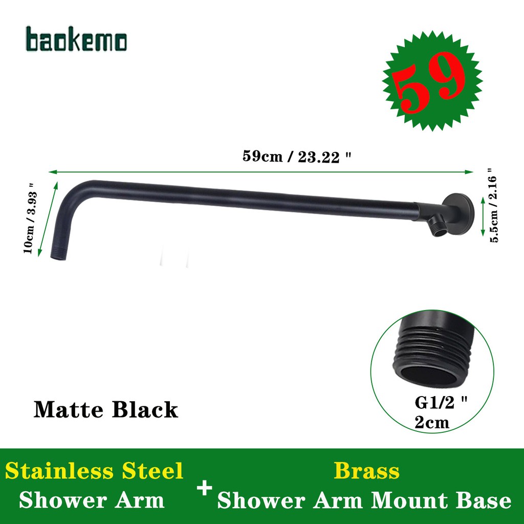 Wall Mounted Shower Arm Bathroom Shower Accessories Shower Head Fixed ...