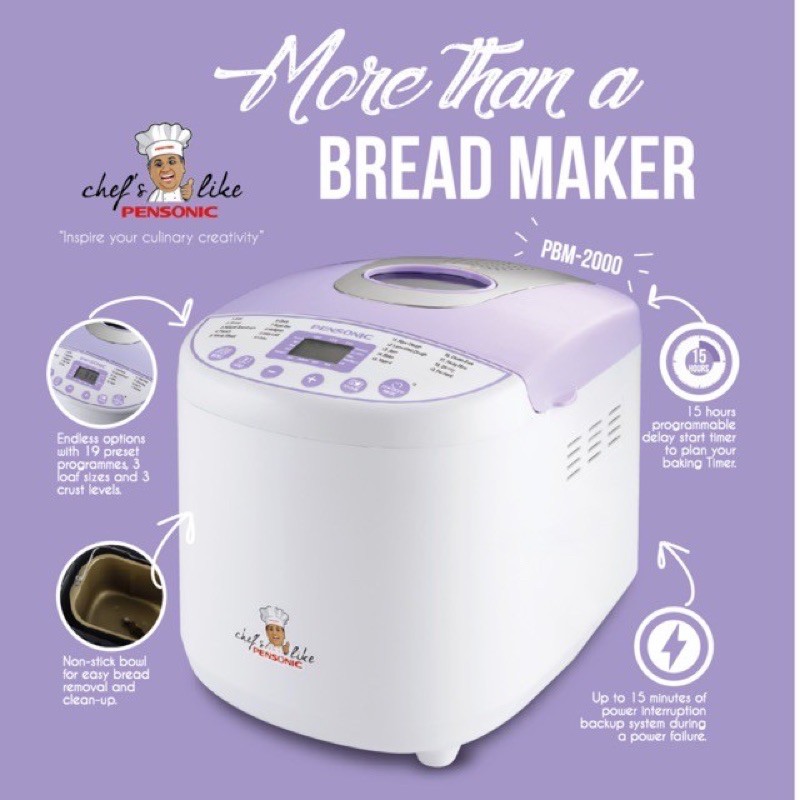 Pensonic Bread Maker PBM2000 Chef's Like Bread Maker / Trio Bread Maker TBM-111 | Shopee Malaysia