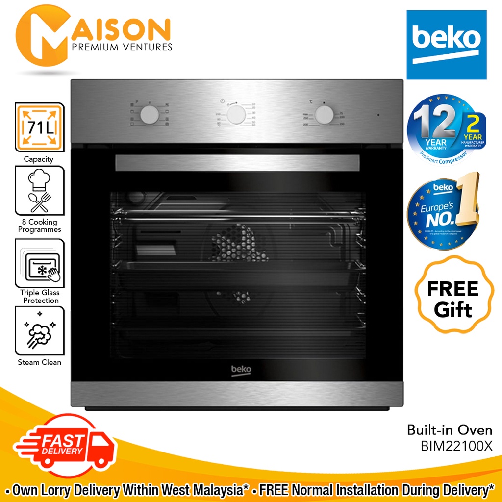 [Combo] Beko Built-in Oven 71Litres BIM22100X + Electrolux Built-in ...