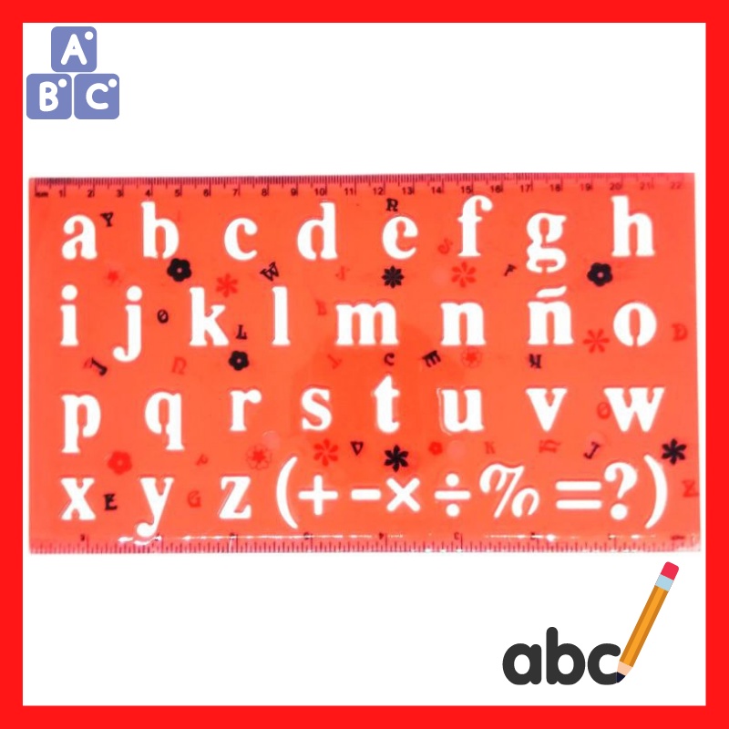 (Ready Stock)Ruler Plastic Drawing Alphabet Numbers Lettering Template ...