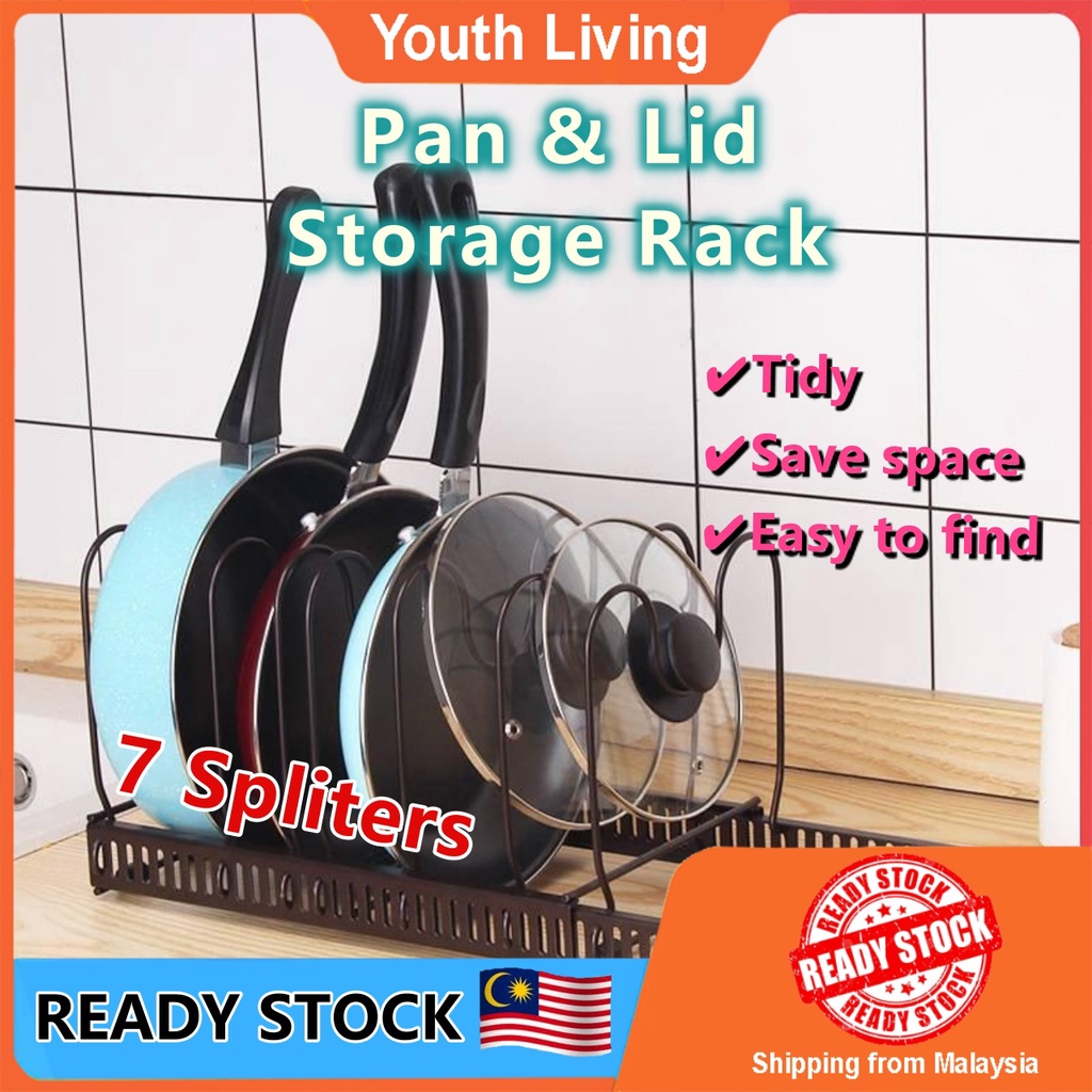 Pot Lid Rack Adjustable Chopping Board Organizer Shelf Rak Kuali ...