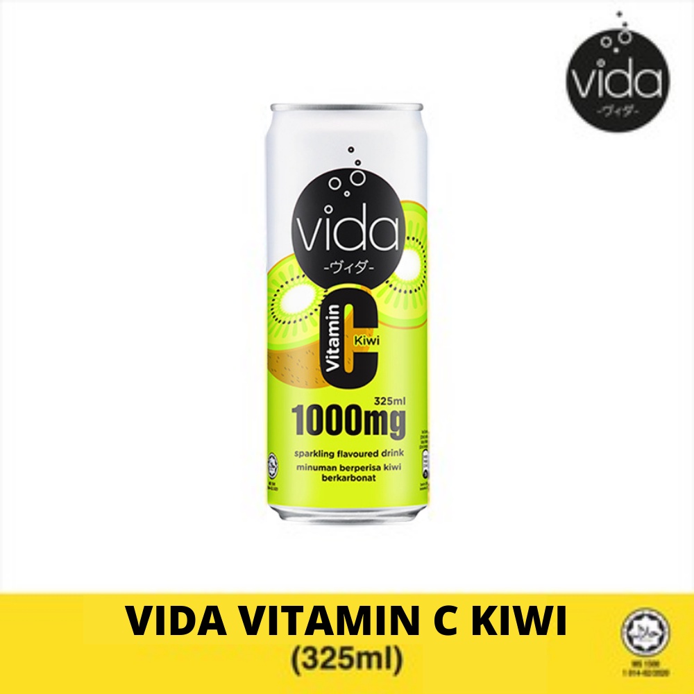 Vida Vitamin C Sparkling 325ml - Orange / Lemon / Kiwi / Pink Guava ...