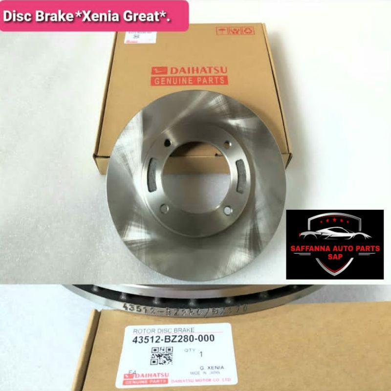 Disc BRAKE DISC TOYOTA AVANZA GRAND, XENIA GREAT OEM Warranty | Shopee ...