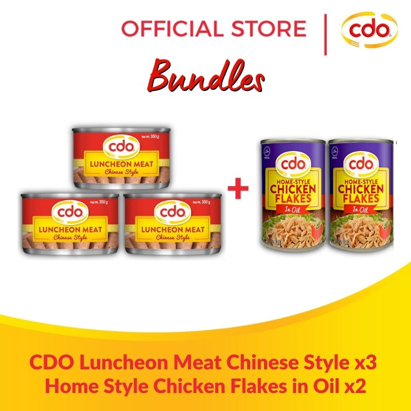 (3PCS) CDO Luncheon Meat Style 350g and (2PCS) Chicken Flakes in Oil ...