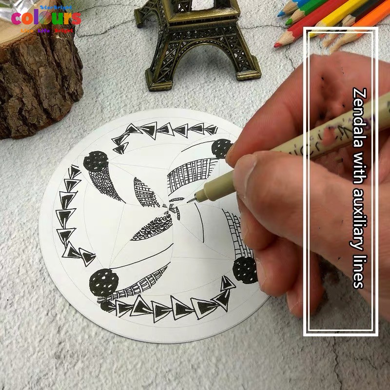 Zentangle Starter Set - For New Learner - Tiles with Ready Line Trace ...
