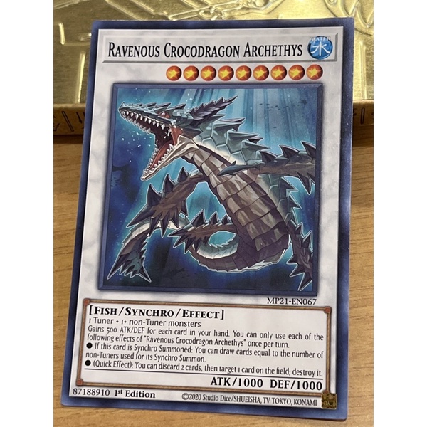 Yugioh English tcg Ravenous crocodragon archethys MP21-EN067 1st ...