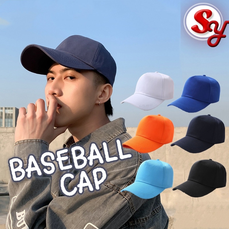 Unisex Plain Baseball Cap Adjustable Strap Simple Casual Outdoor Sports ...