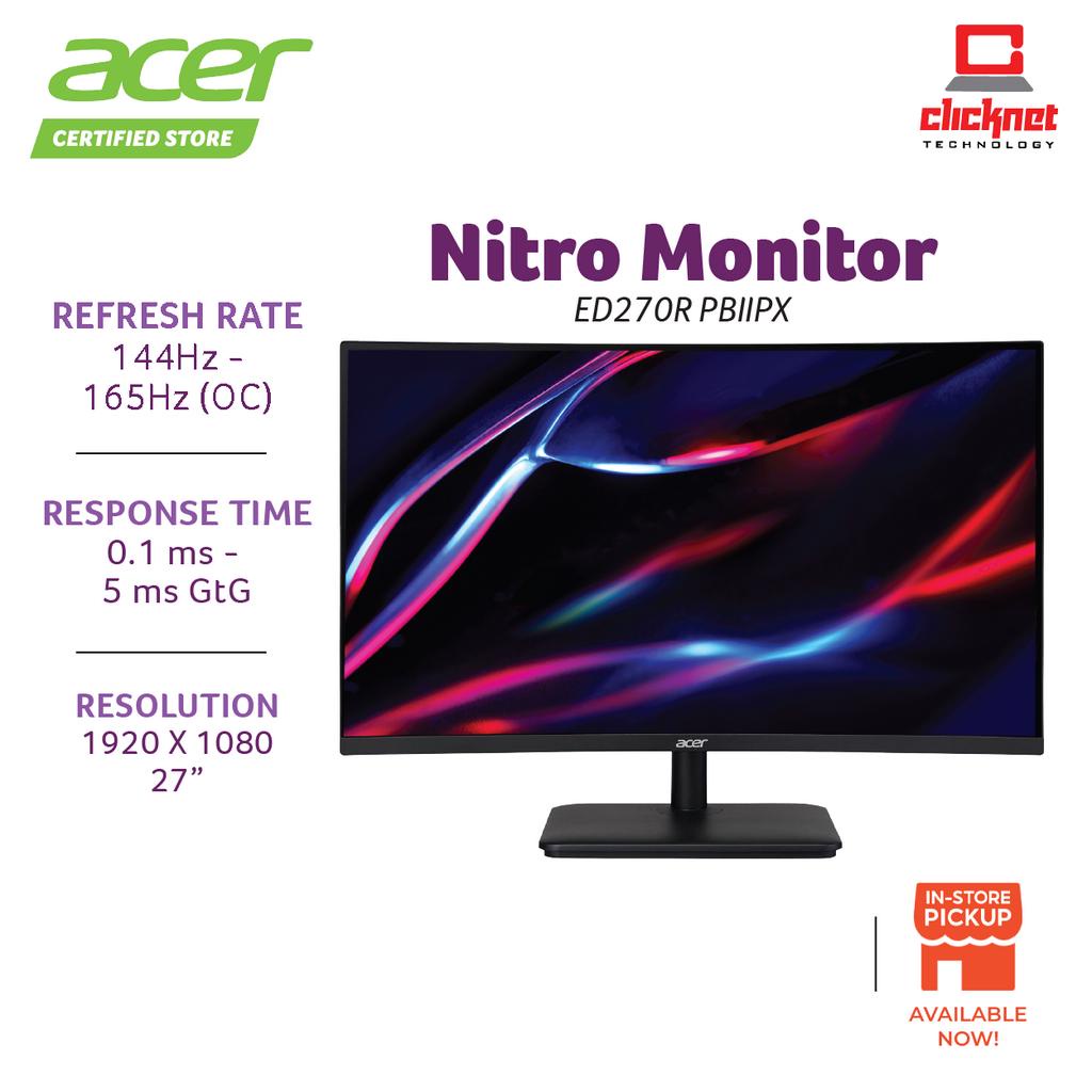 Acer Nitro ED270R PBIIPX Curved LED Gaming Monitor (27" FHD/1920 x 1080 ...