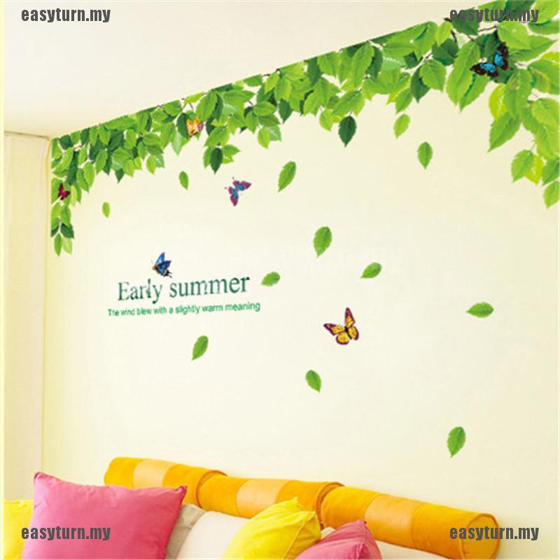EASY A-Level Leaf green leave top wall decal vinyl sticker rooms glass ...
