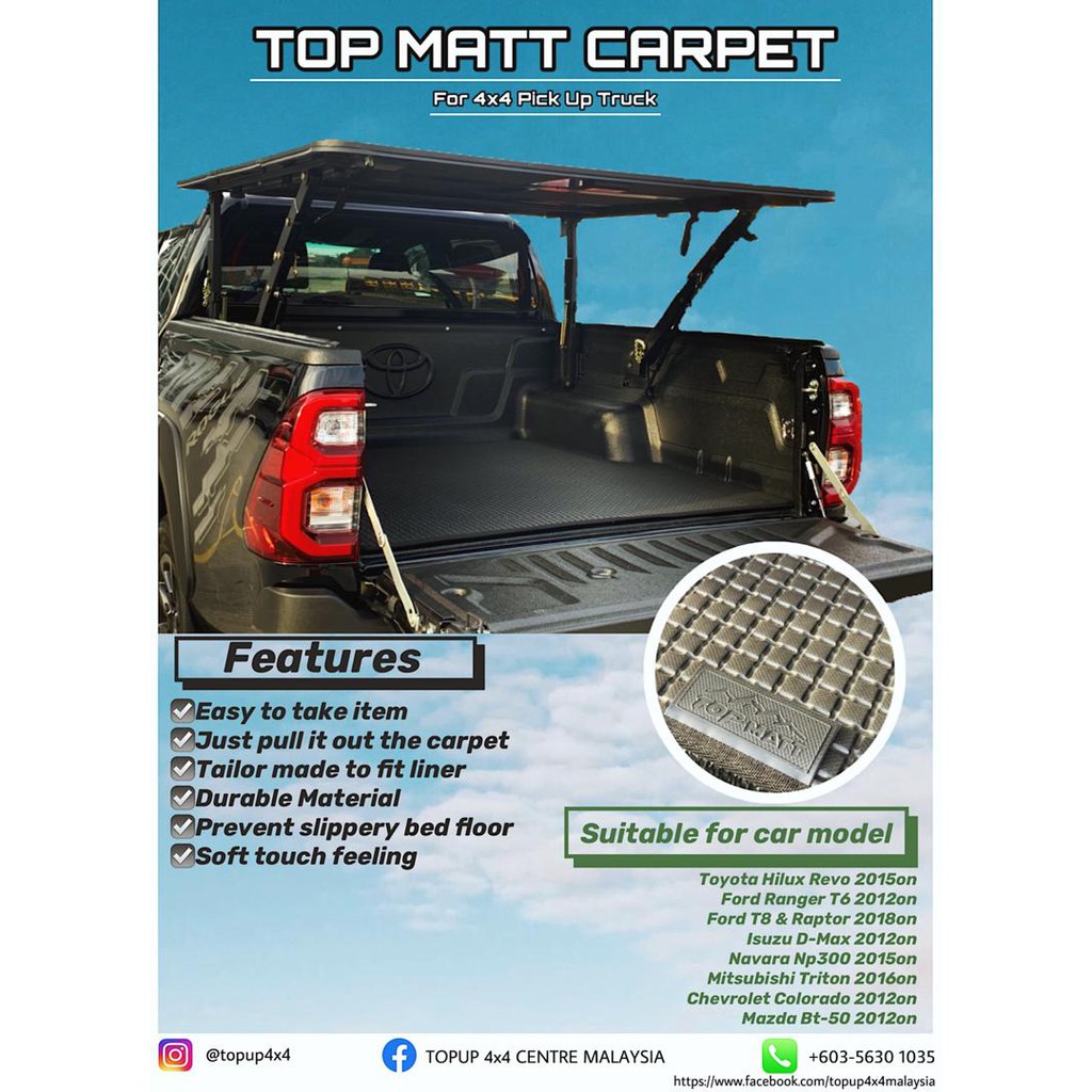 TOPUP TOP MATT 4X4 PICKUP TRUCK BACK COVER CARPET | Shopee Malaysia