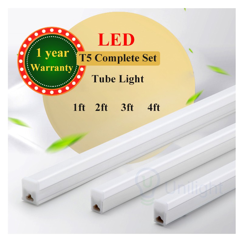 Lampu Lampu Tiub T5 LED 3 kaki 900mm Set Lengkap 14W (Putih) (WarmWhite ...