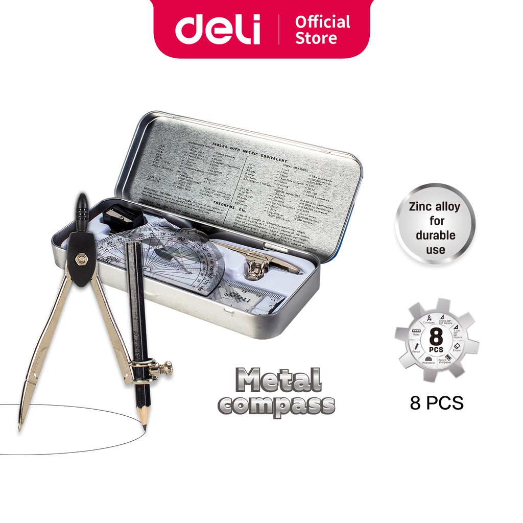 Deli Compass EG30505 Multi Function Compass Easy Organization Set (8 ...