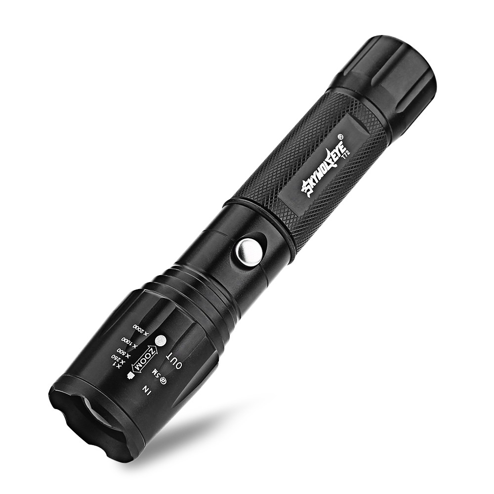 SKYWOLFEYE T72 5W 1000LM XML-T6 LED ZOOMING FLASHLIGHT (BLACK) | Shopee ...
