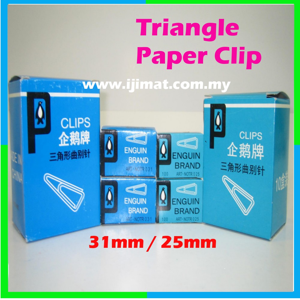Paperclip Triangle Paper Clip 25mm / 31mm Jumbo Clip 50mm / 78mm (Klip ...