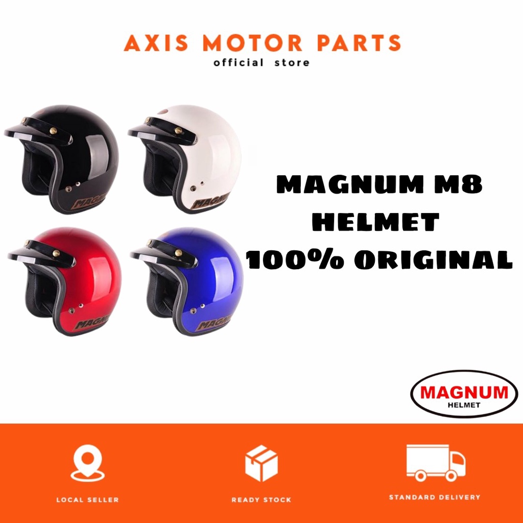 MAGNUM HELMET M8 BLACK RED BLUE GREY WHITE MATT BLACK 100% ORIGINAL ...