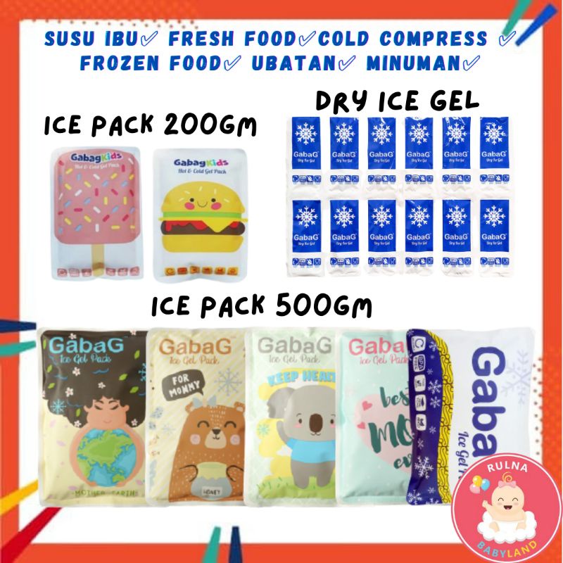 FREE SHIPPING REUSABLE GABAG ICE PACK 200GM & 500GM GABAG ICE GEL ...
