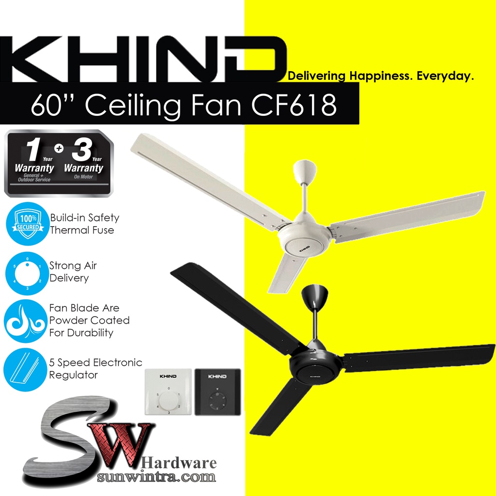 60" Ceiling Fan CF618/CF618B ( White / Black ) | Shopee Malaysia