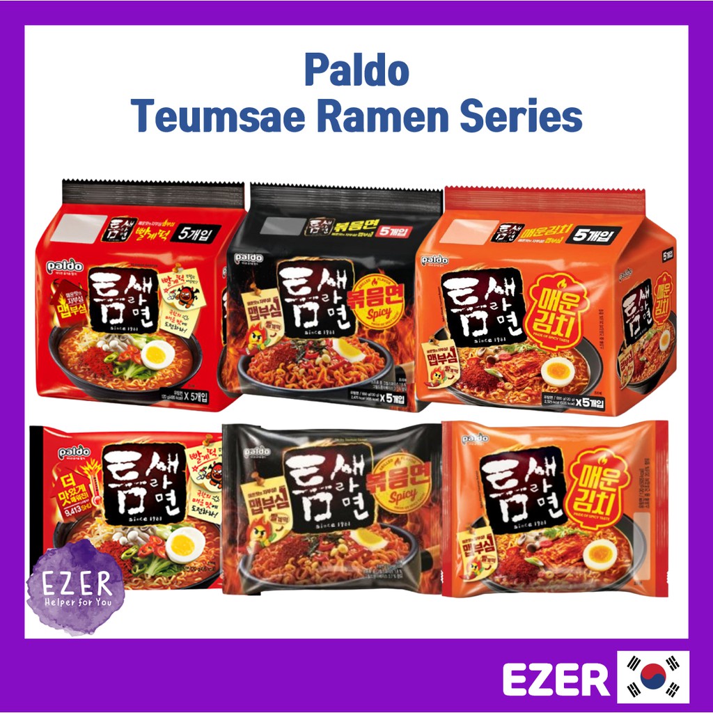 [Korean Ramen] Paldo Teumsae Ramen 120g / Teumsae Stir-fried Ramen 130g ...