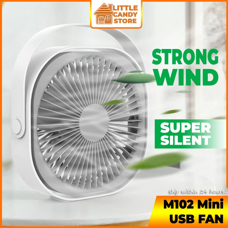 Strong Wind 6-Inch Desktop Min Fan Portable Home Office Free Rotation ...