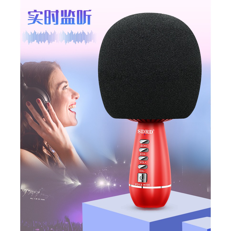Mushroom Head Karaoke Microphone Speaker Wireless Microphone Voice ...