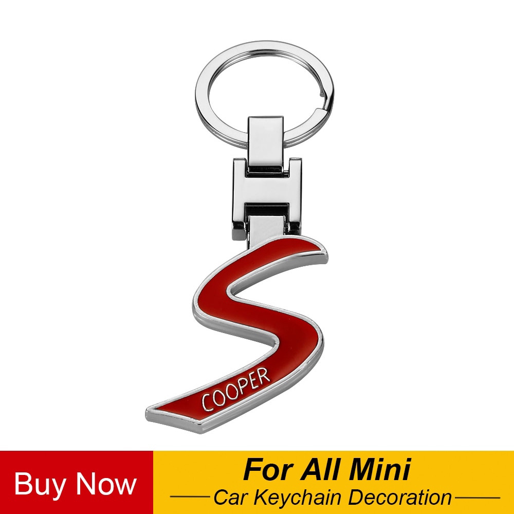 3D Metal S Emblem Car Keychain Key Ring For Mini Cooper S one JCW ...