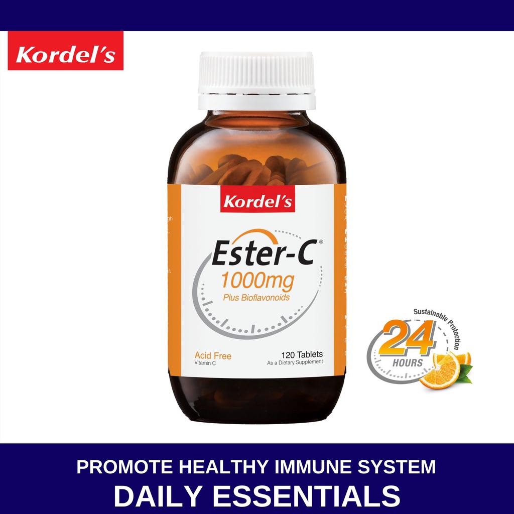 Kordel's Ester C 1000mg With Bioflavanoids, Slow Release Vitamin C for ...